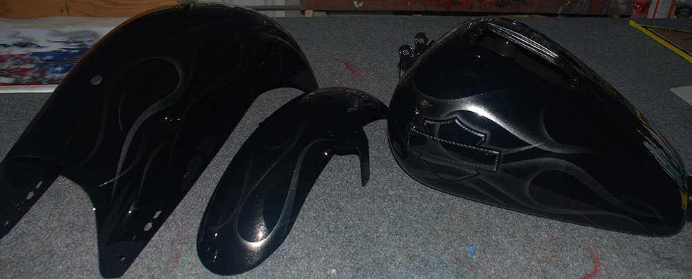 Harley-Davidson Ghost Flames – JT's Custom Paint Garage by Bad Baran, Ltd.